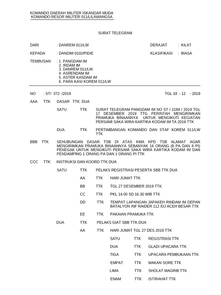 ST Persami Saka Wira Kartika-Korem | PDF