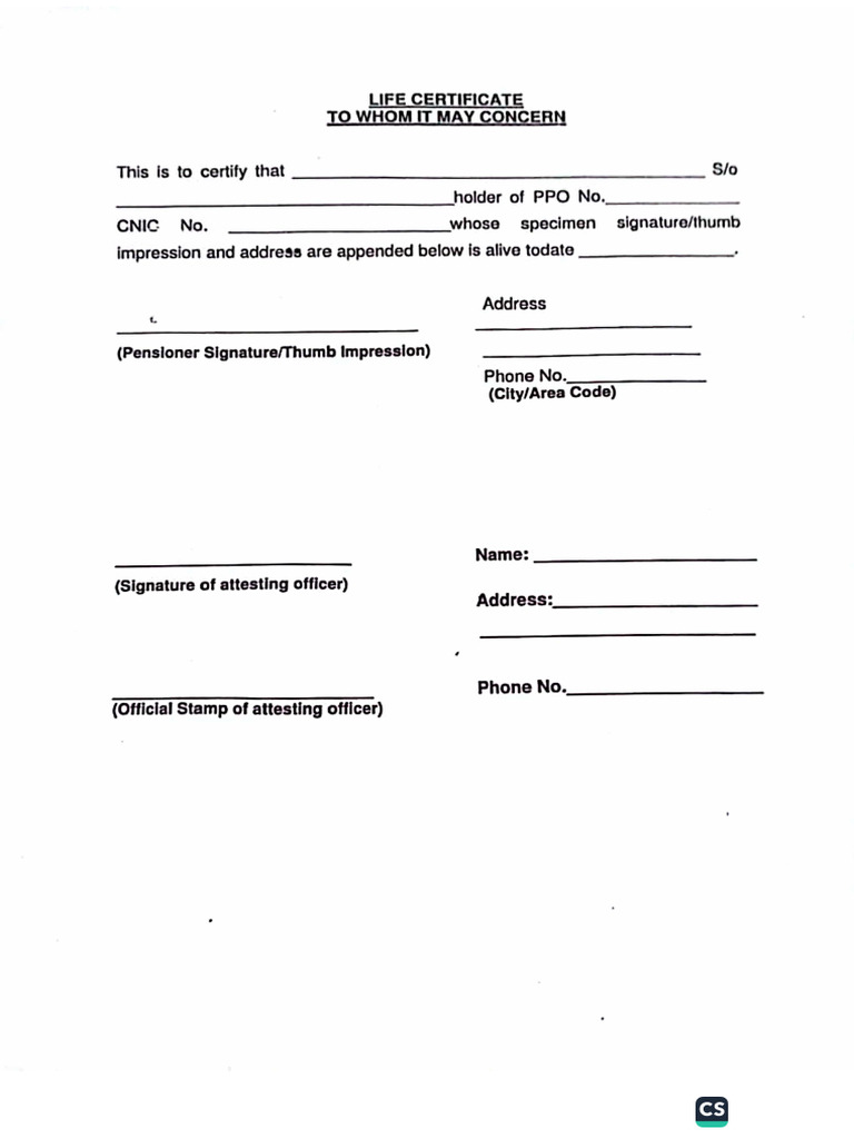 Life Certificate | PDF