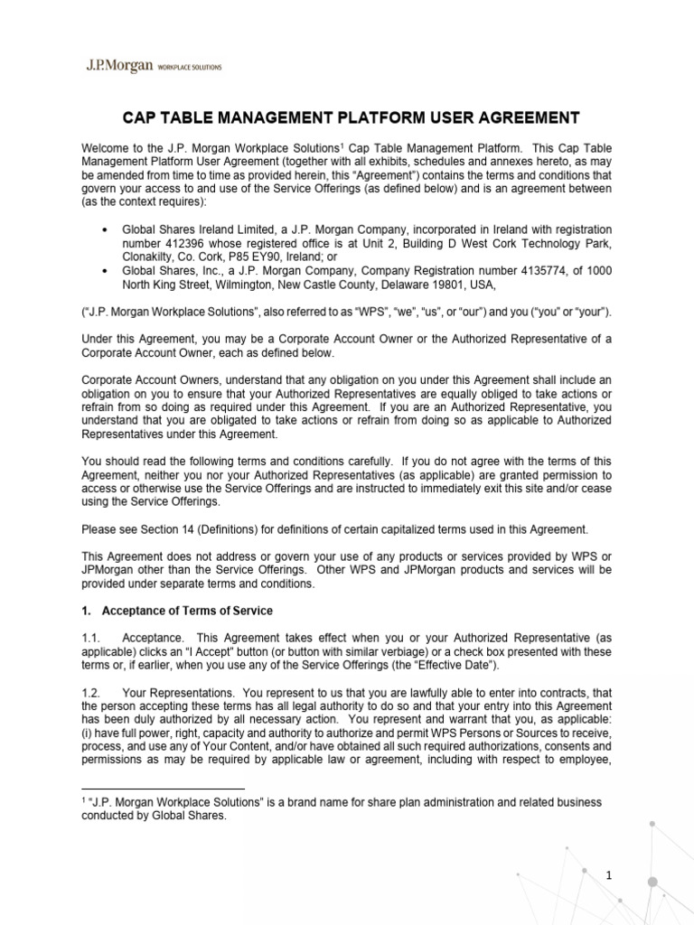 Cap Table Terms and Conditions | PDF | Credit Card | Taxes
