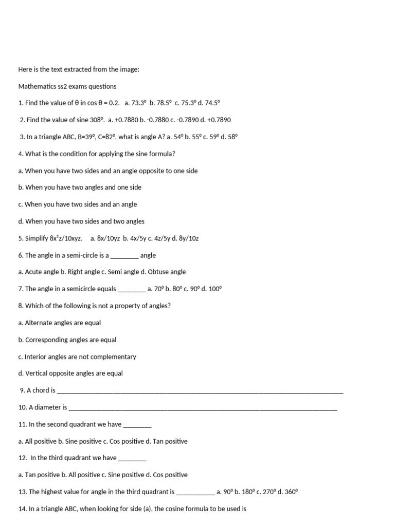 Ss2 Mathematics Second Term Pdf Euclid Elementary Mathematics