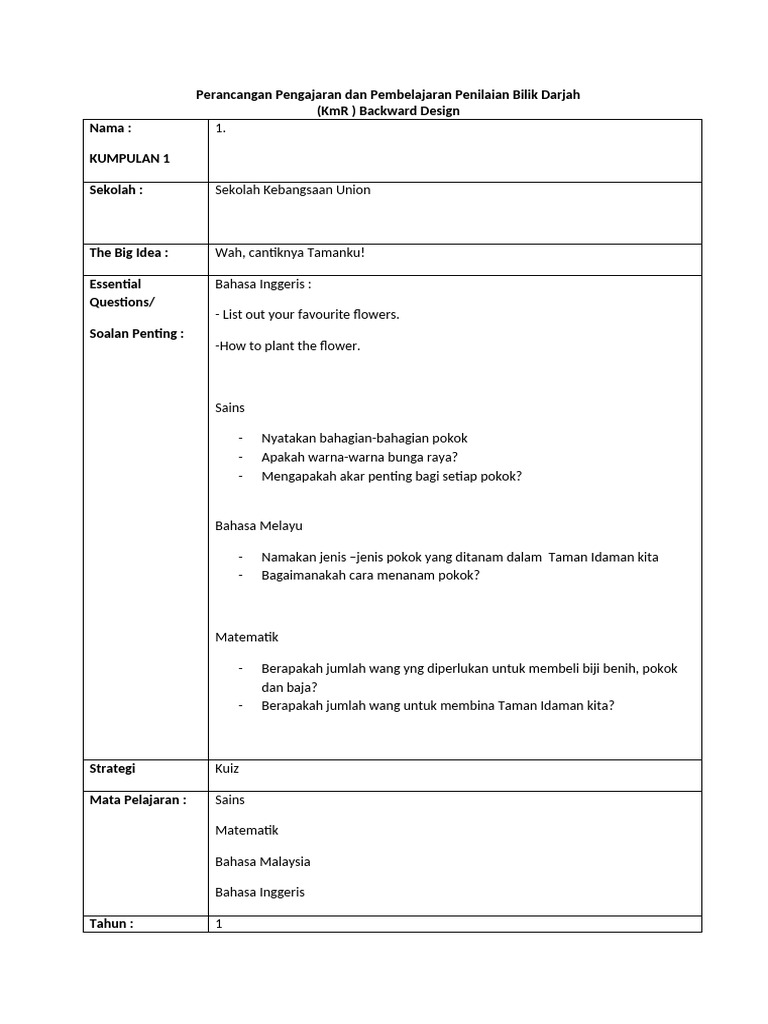 Perancangan Kuiz | PDF