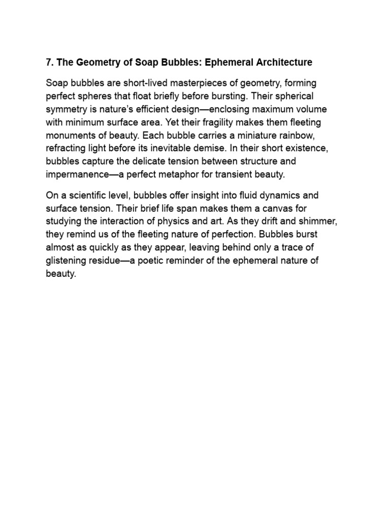 Geometry Of Ephemeral Soap Bubbles Pdf