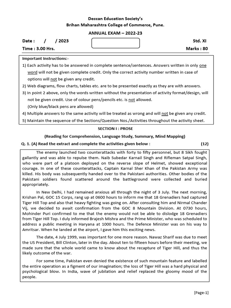 11th Annual Exam Que Paper March 2023 | PDF | Mango | Foods