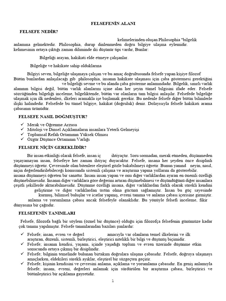 Tyt Felsefe Notlari | PDF