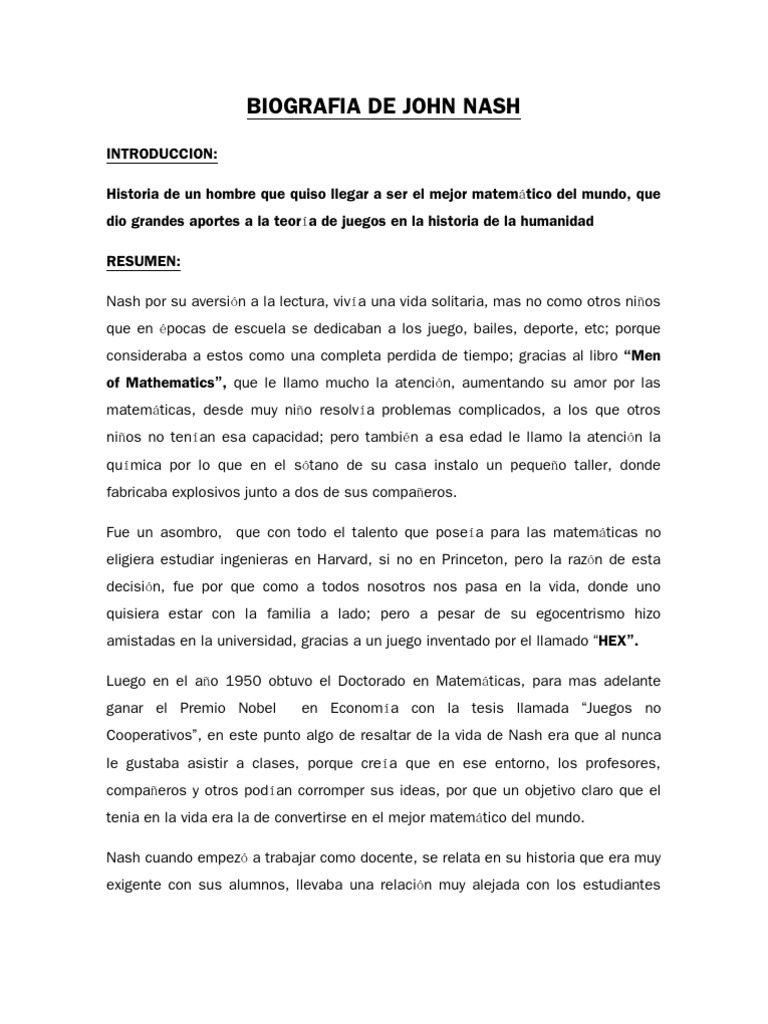 Biografia de John Nash | PDF