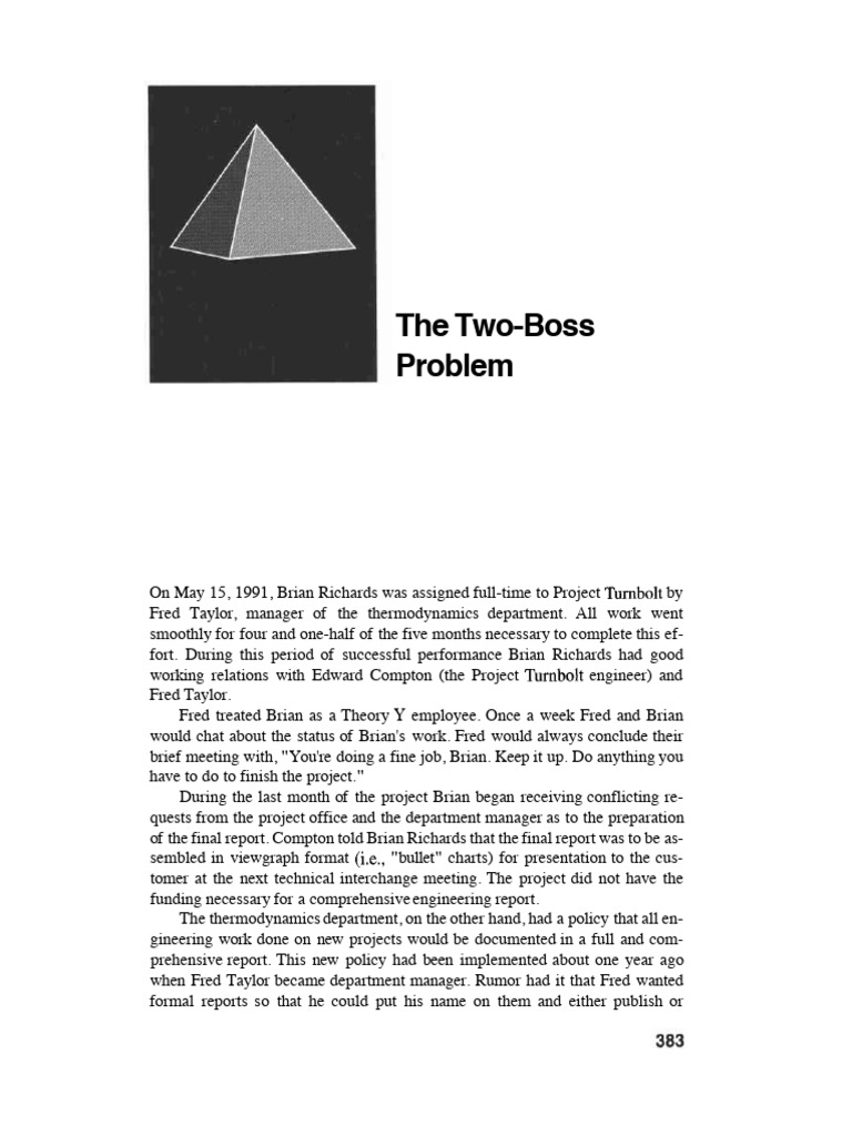 1 The Two Boss Problem Case Study | PDF