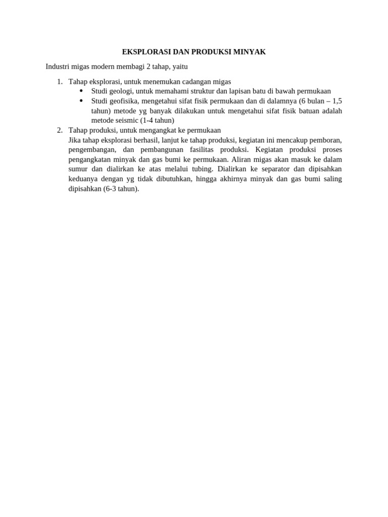 Eksplorasi Dan Produksi Minyak | PDF