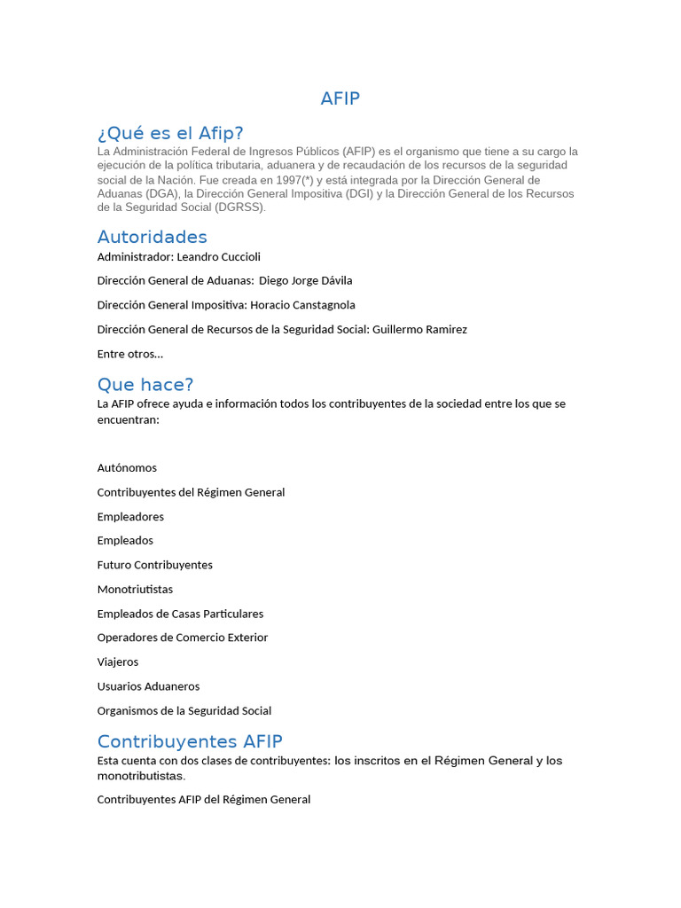 AFIP | PDF