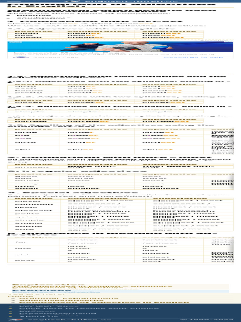 English Adjective Comparison Guide | PDF | Adjective | Semantic Units