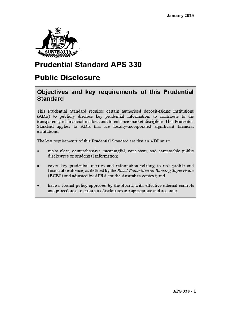 APS 330: Prudential Disclosure Standards | PDF | Value At Risk | Risk