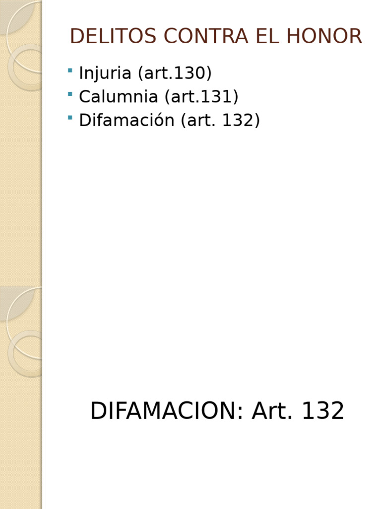 Delitos Contra El Honor - DIFAMACION | PDF | Justicia | Crimen y violencia