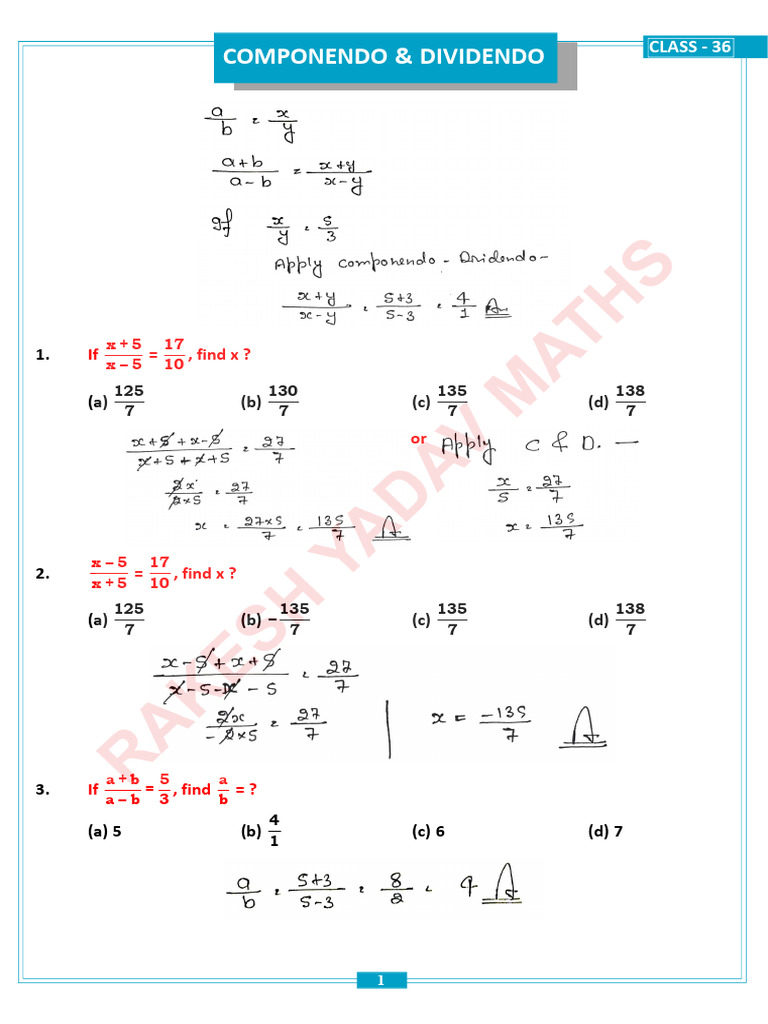 Componendo & Dividendo | PDF
