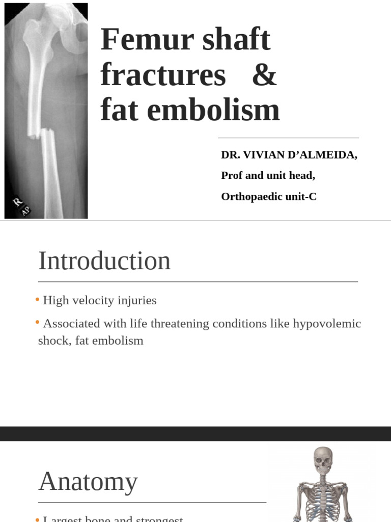 Femur Shaft Fractures & Fat Embolism | PDF | Clinical Medicine ...