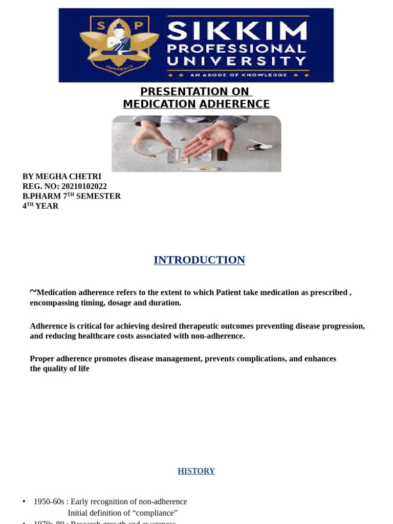 Medication Adherence Introduction | PDF | Pharmaceutical Sciences | Therapy
