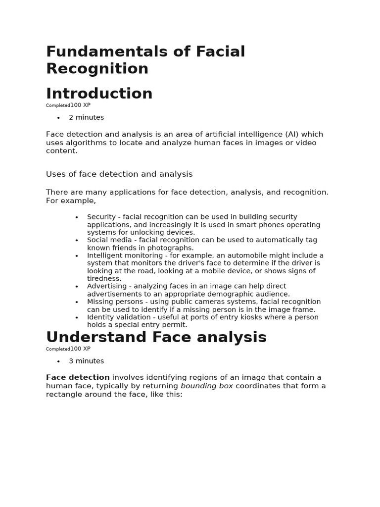 Fundamentals of Facial Recognition With QA | PDF | Artificial ...