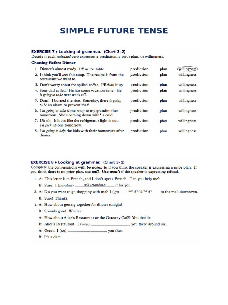 Simple Future Tense | PDF