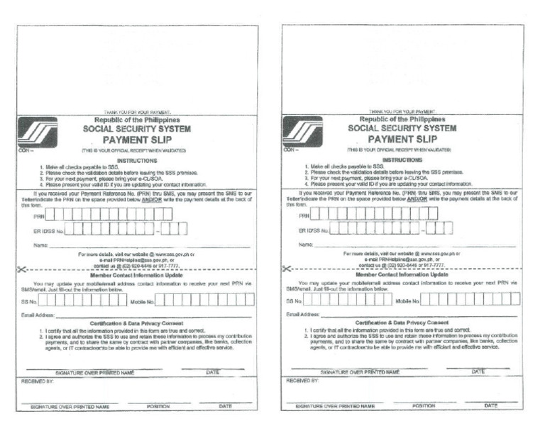 Sss Payment Slip | PDF