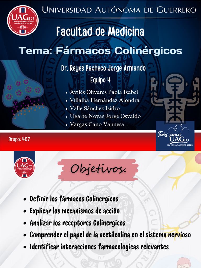 Fármacos Colinergicos | PDF | Acetilcolina | Sinapsis