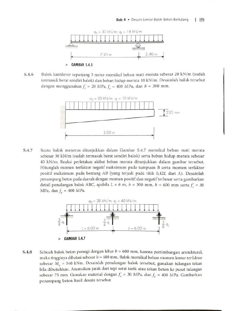 Desain Balok Beton Bertulang Lentur | PDF