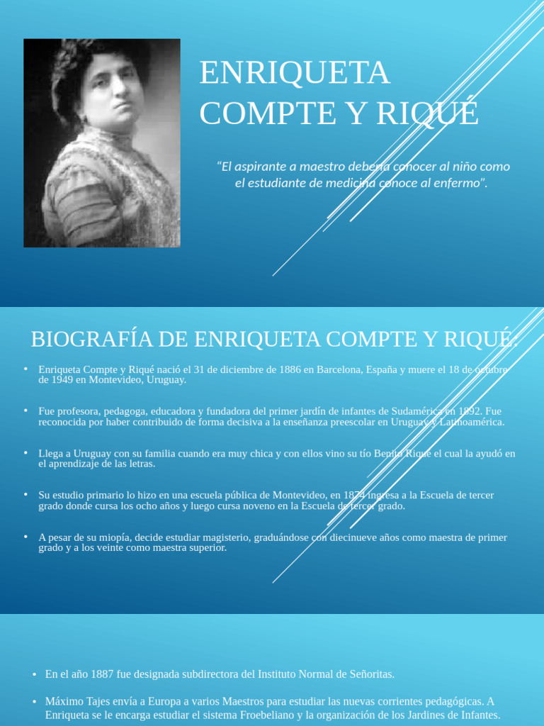 Enriqueta Compte y Riqué | PDF | Educación de la primera infancia | Aprendizaje