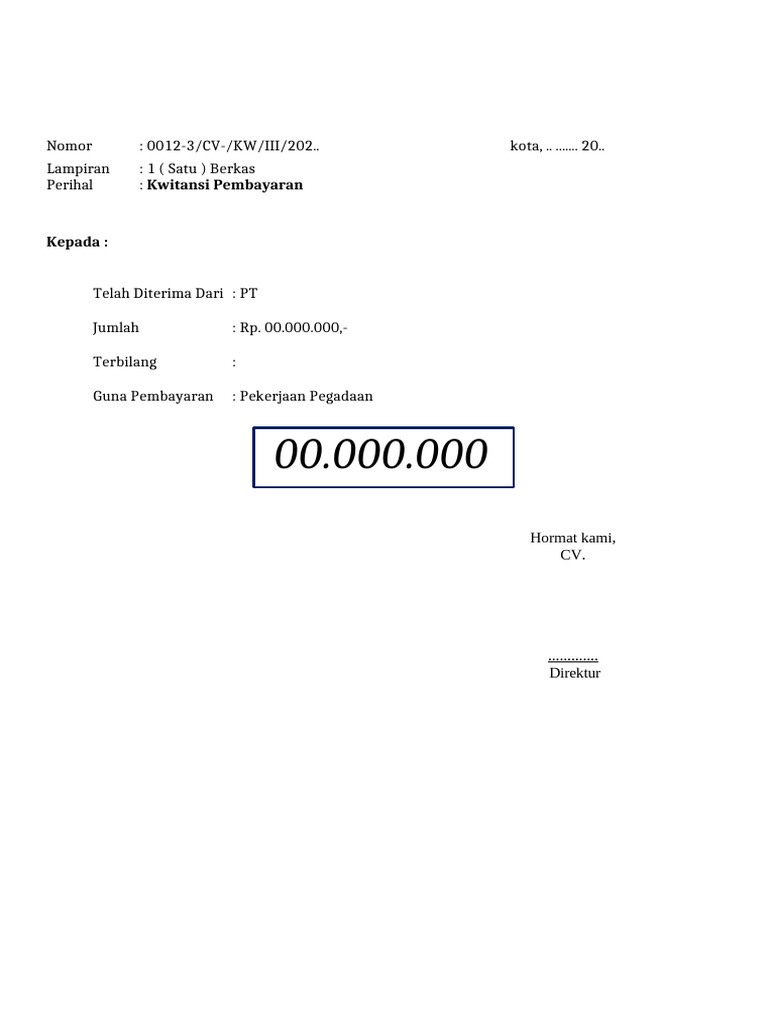 Draft Kwitansi | PDF