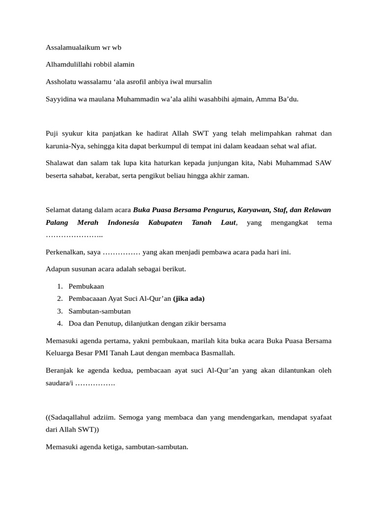 Teks MC Bukber | PDF