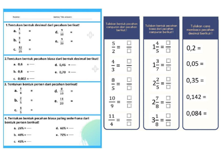 Math 4 pecahan | PDF