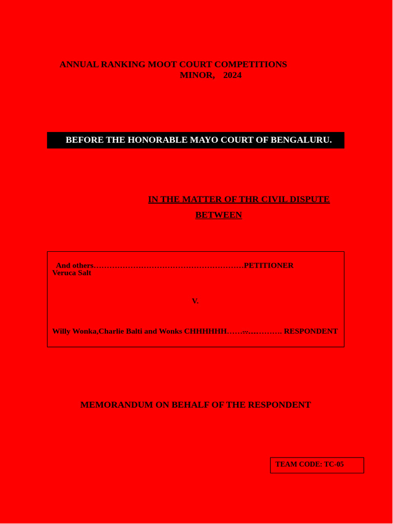 Respondent's Memorandum in Moot Court | PDF | Legal Liability | Negligence