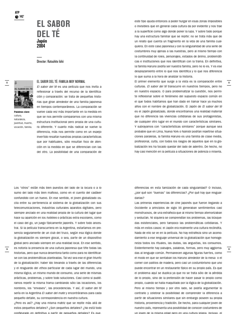 Reflexiones sobre "El Sabor del Té" | PDF | Amor | Realidad