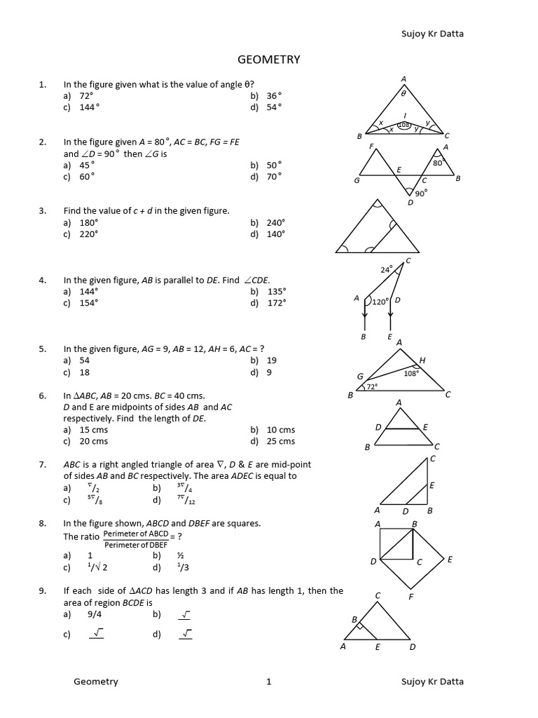 4C. Geometry Trigonometry Workbook | PDF | Area | Circle
