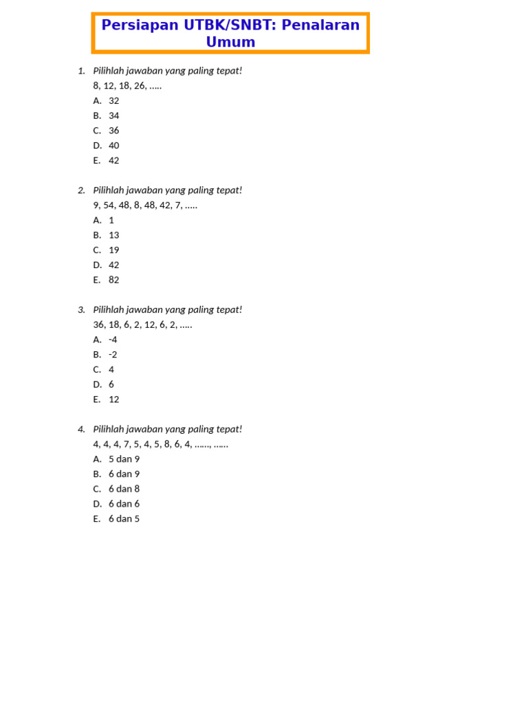 Penalaran Umum, 16 Sept 2023 | PDF