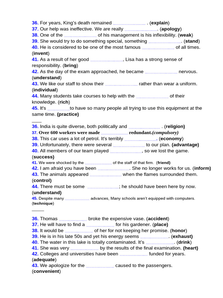 Vocabulary Exercises for Language Learners | PDF