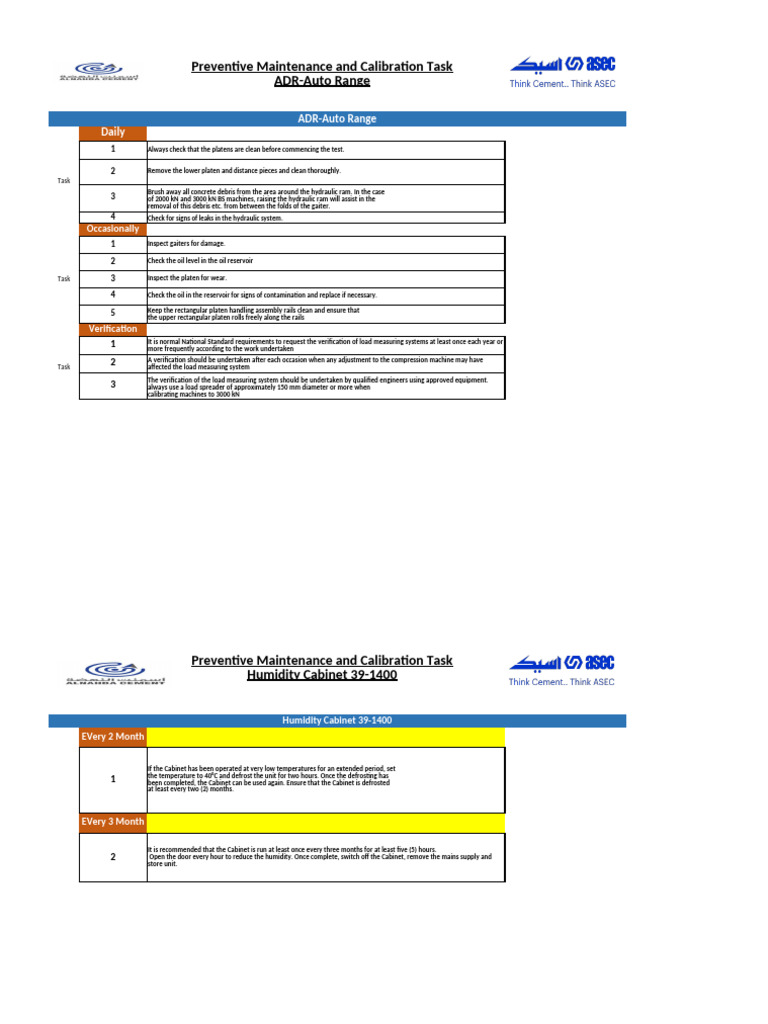 Preventive Maintenance and Calibration Task-1 | PDF | Calibration ...