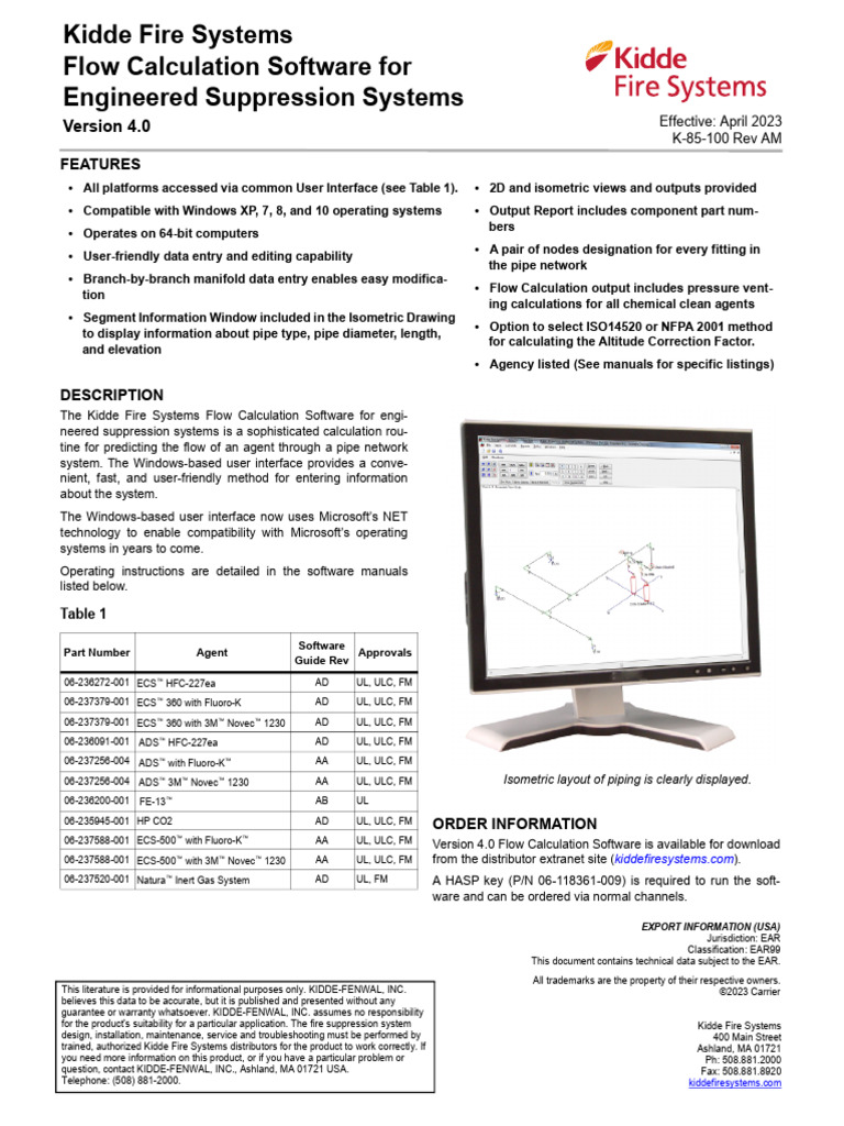 Kidde Flow Calculation Software For Engineered Suppression Systems ...
