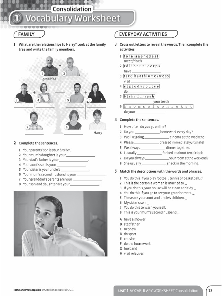 Vocab and Grammar Unit 1 | PDF