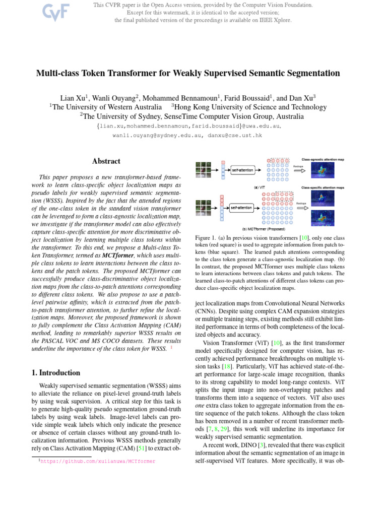 Xu Multi-Class Token Transformer for Weakly Supervised Semantic ... Xu Multi-Class Token Transformer for Weakly Supervised Semantic ...