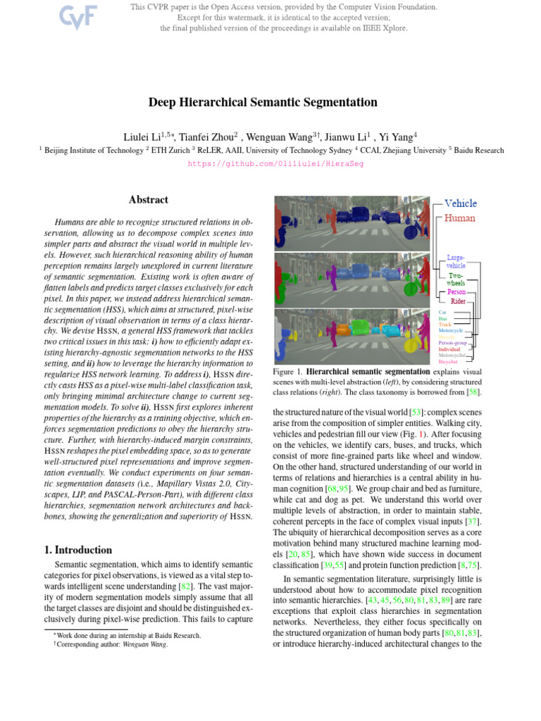 Li Deep Hierarchical Semantic Segmentation CVPR 2022 Paper | PDF | Image Segmentation | Parsing