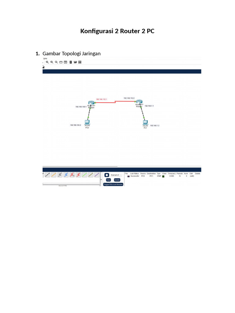 Adam Fachri HIdayat (01) Konfig 2 router 2 pc | PDF