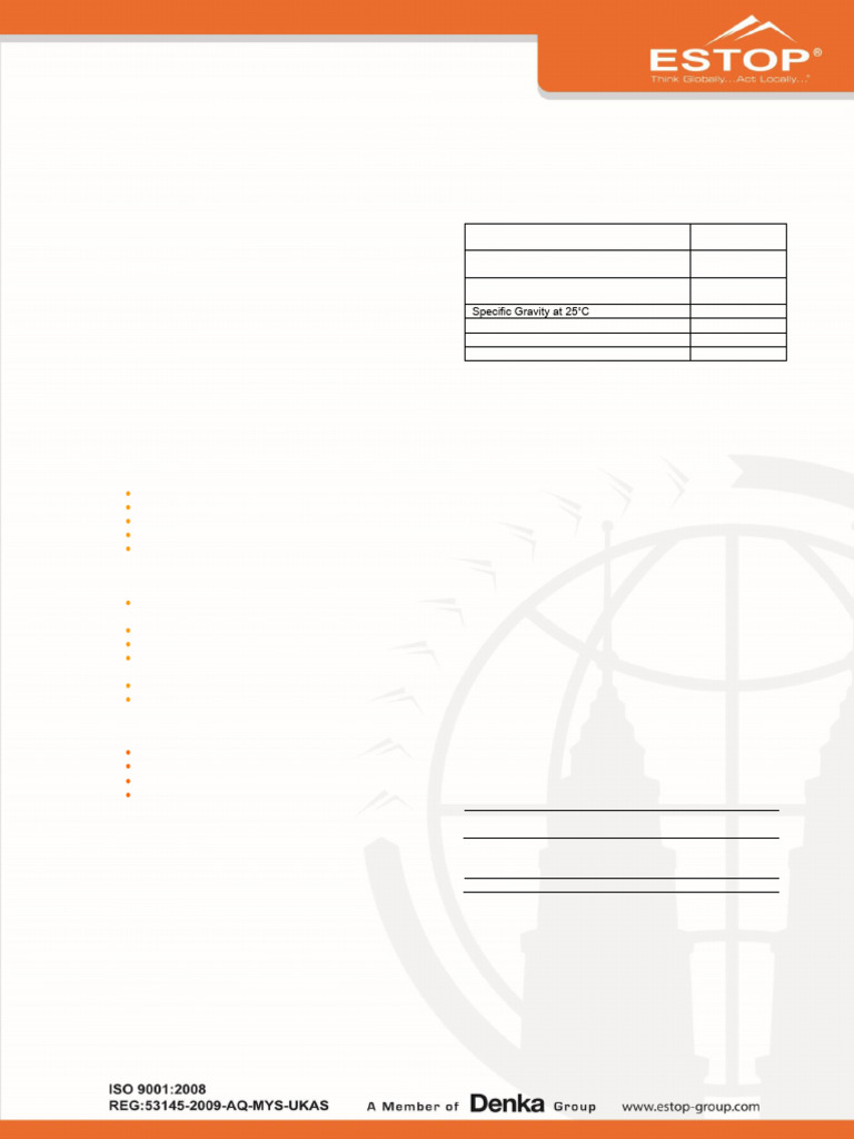 Estocure WB - Data Sheet - 150801 | PDF | Materials | Building Materials