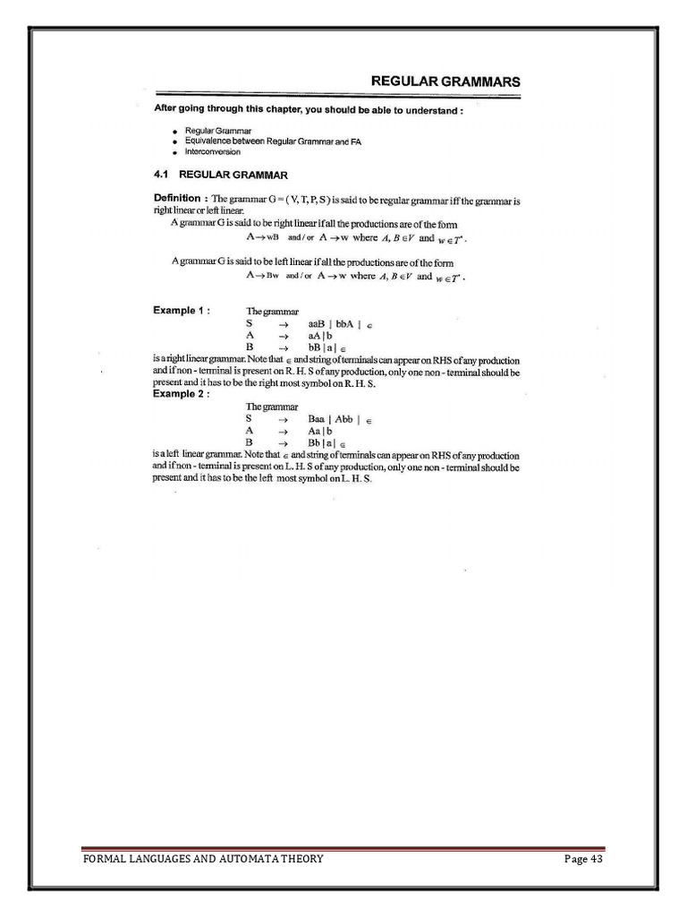 Formal Languages Automata Thery-Notes-43-75 | PDF