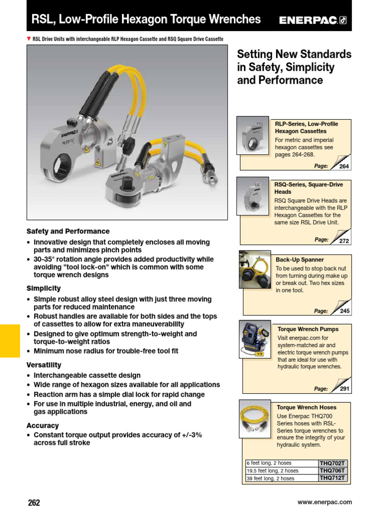 RSL-Series Hydraulic Torque Wrenches EN-US | PDF | Mechanical Engineering