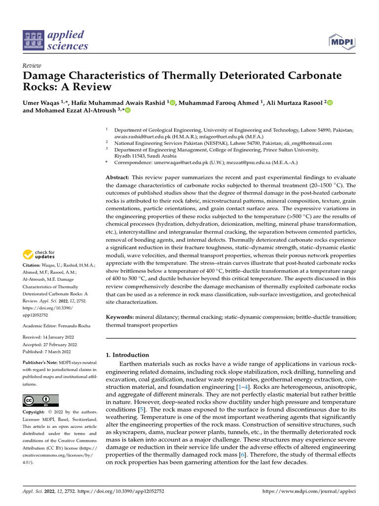 4-Damage Characteristics of Thermally Treated Rocks | PDF | Fracture ...