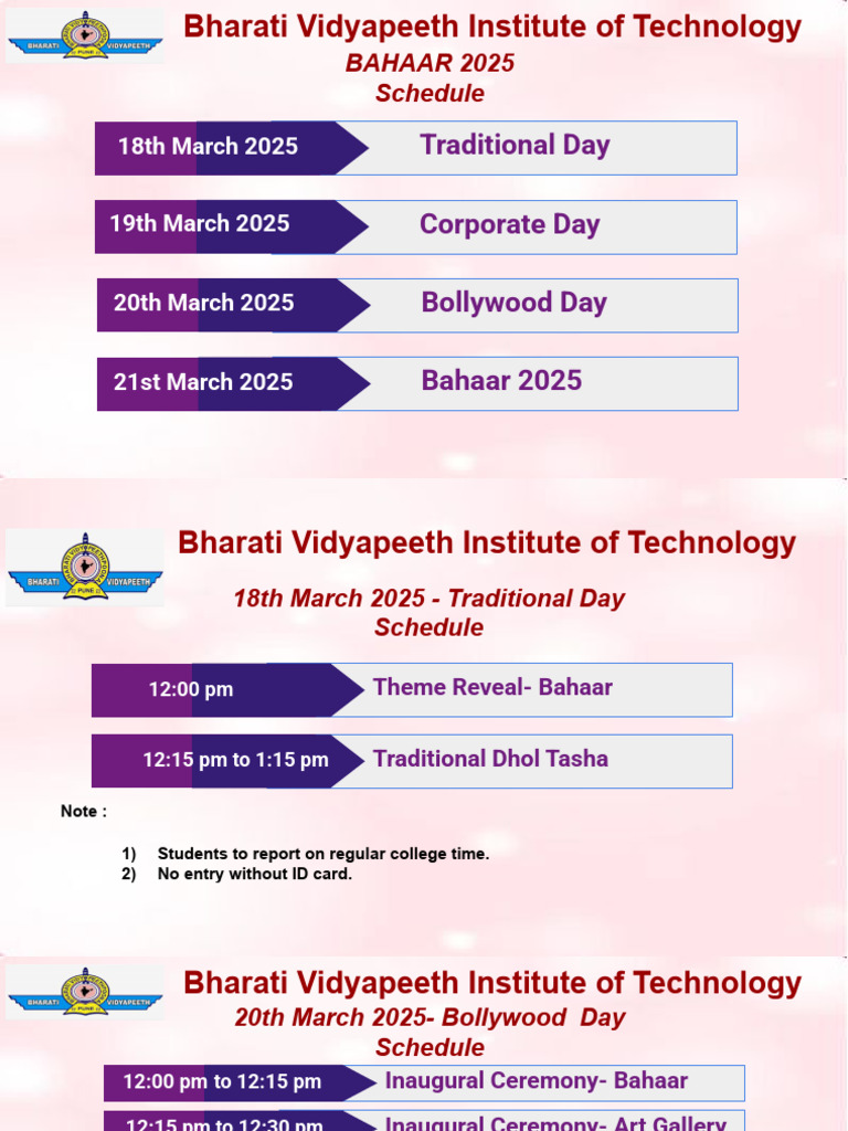 Schedule- Bahaar (1) | PDF