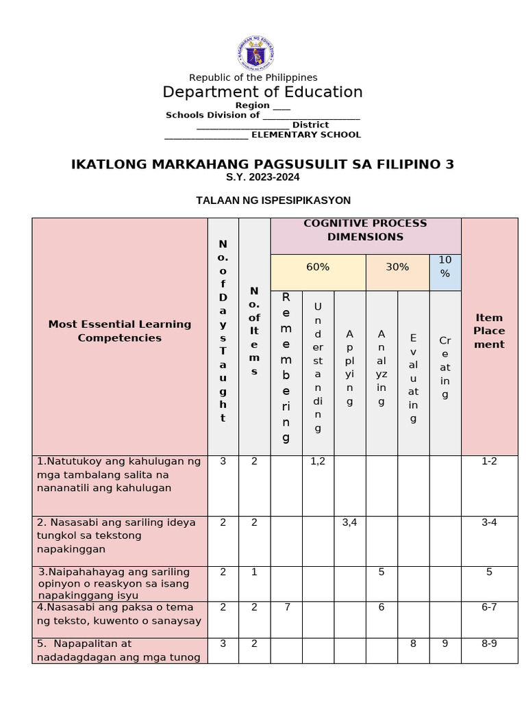 Filipino 3 | PDF