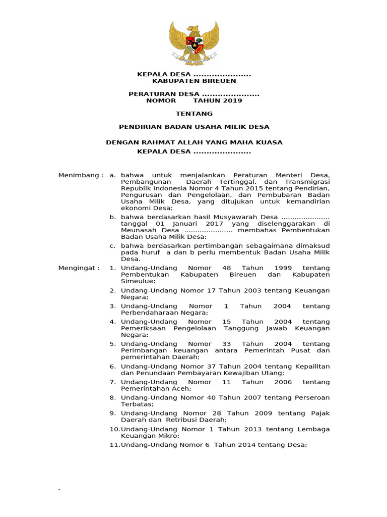 PERDES BUMDesa | PDF