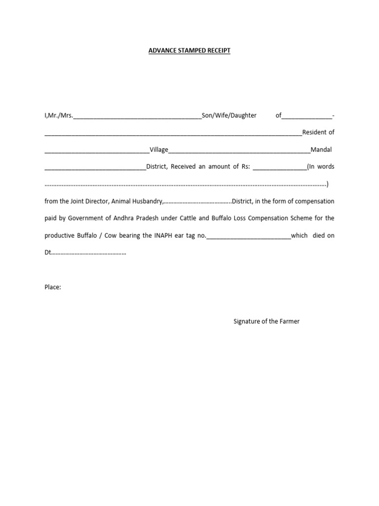 Advanced Stamped Receipt Cow | PDF