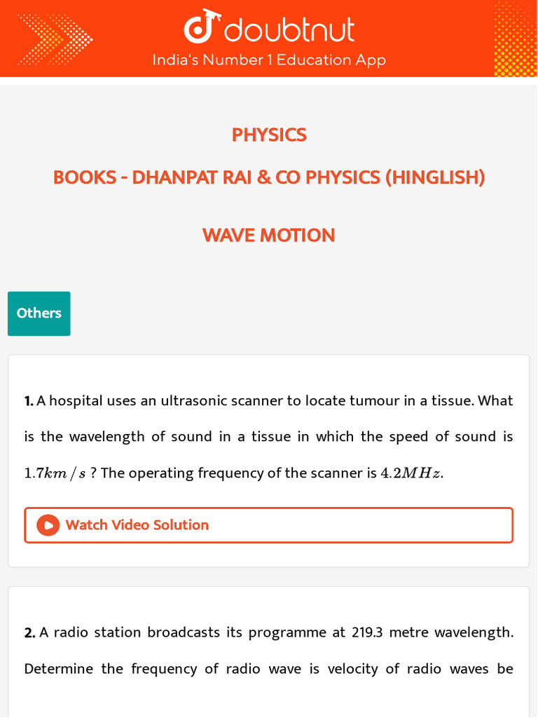 Books Doubtnut Question Bank | PDF | Waves | Sound