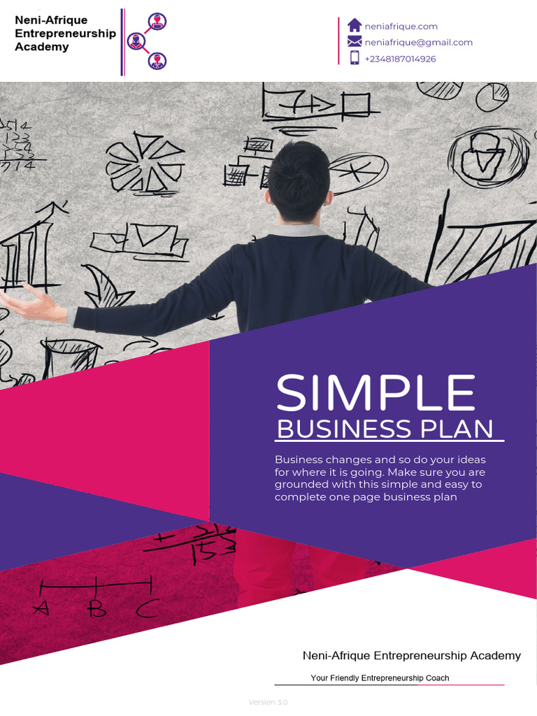 Simple One-Page Business Plan Guide | PDF | Economies | Business