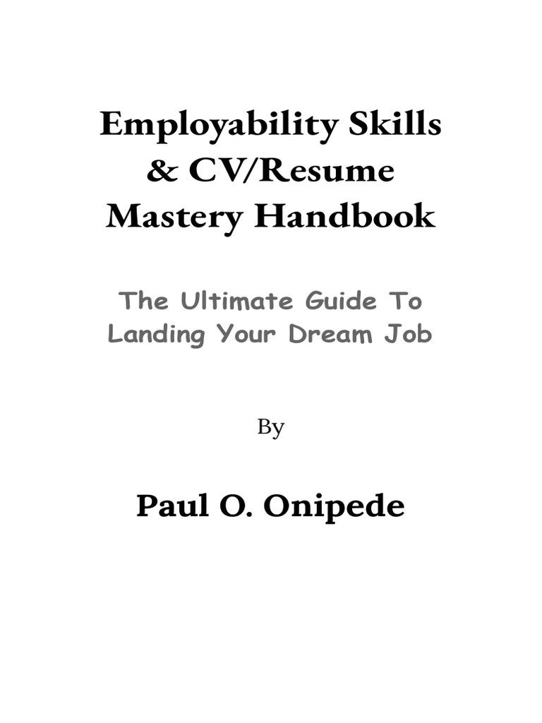 Employability Skills & CV-Resume Mastery Handbook | PDF | Résumé ...