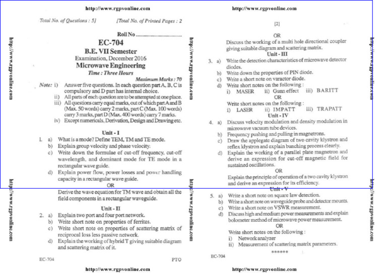 ec-704-microwave-engineering-dec-2016 | PDF